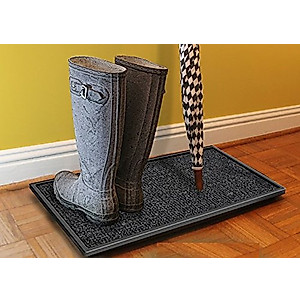 GrassWorx Clean Machine Drain & Dry Boot Tray, 14" x 28", Flint (10376363)