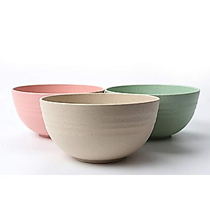 Flux Kitchenware Unbreakable Cereal Bowls - Wheat Straw Fiber - Lightweight Bowl - Dishwasher Microwave Safe - BPA Free - Ideal for Cereal Salad Soup Noodle Rice Fruit Dessert (4 Pieces)