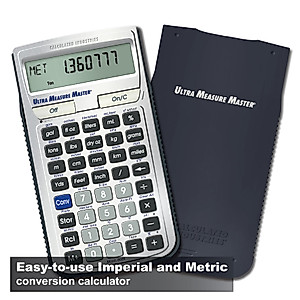 Calculated Industries 8025 Ultra Measure Master Professional Grade U.S. Standard to Metric Conversion Calculator Tool for Engineers, Architects, Builders, Scientists and Students | 60+ Units Built-in, Silver