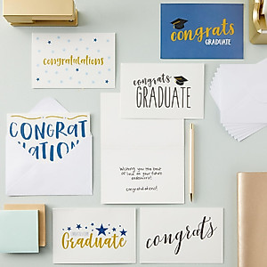 Juvale Graduation Cards Bulk Assortment - 36 Pack Congratulations Greeting Cards with Envelopes 4x6, 6 Designs - 2024 Graduation Party Supplies