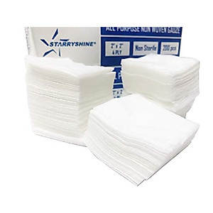 2"X2" Non-Woven 4-Ply Dental Medical Gauze Pad, Non-Sterile All Purpose Gauze Sponges, 4-Ply Cotton Filled Sponges Provide Maximum Absorption (1000 PCS (5 Pack))