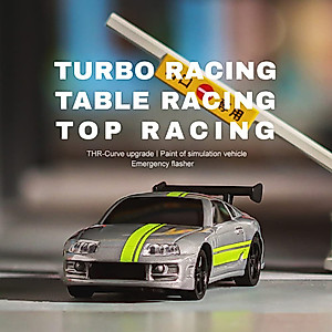 havcybin 1:76 Turbo Racing Scale RC Sport Car, Table Racing Remote Control Mini Model Car Full Proportional RTR Kit Toys (C73grey)
