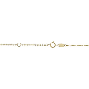 Kooljewelry 14k Yellow Gold Wishbone Adjustable Length Necklace (fits 17" or 18")