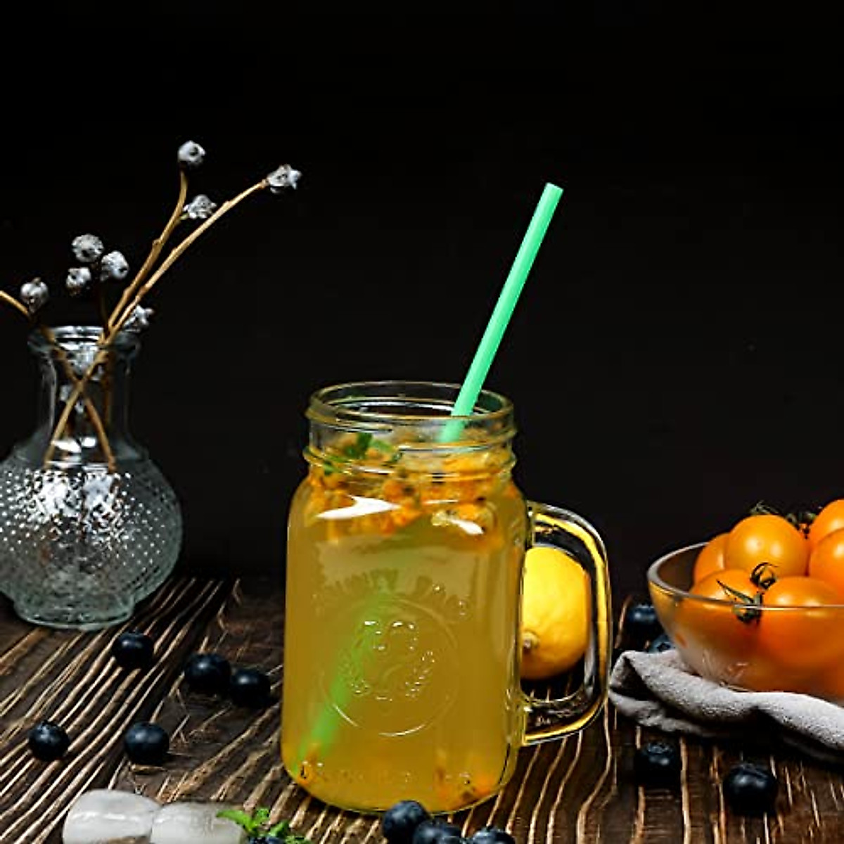 200 Pcs Colorful Disposable Drinking Plastic Straws.(0.23'' diameter and 8.26" long)-8 Colors