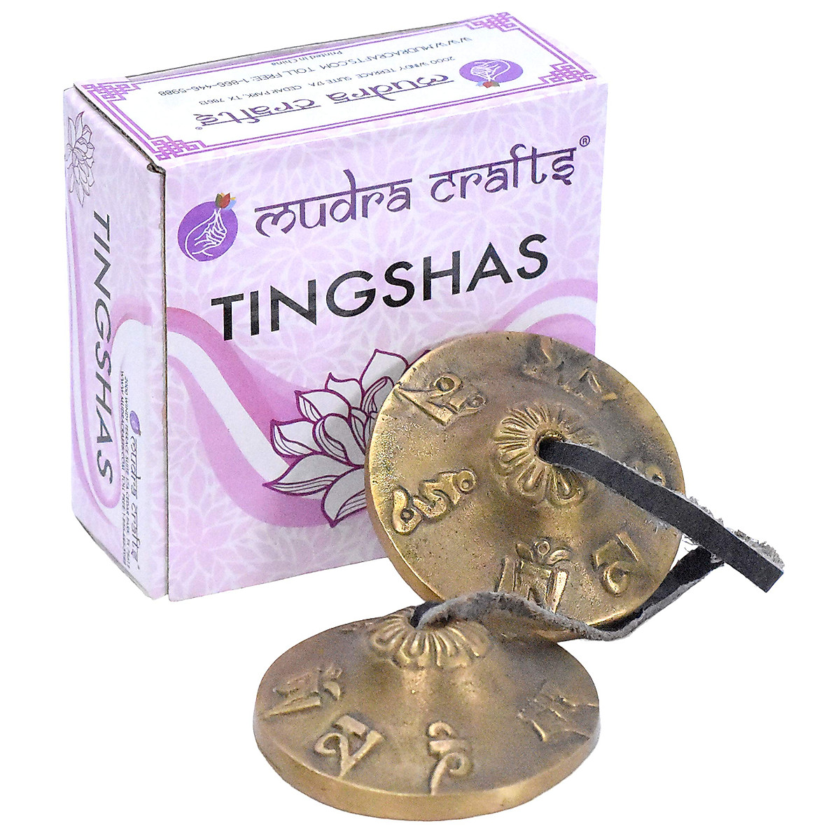 Meditation Bell - Tingsha Cymbals with Straps - Meditation Chime Tibetan Bell for Healing Yoga Meditation in a Box by Mudra Crafts, Tibet Mantra 2.5 Inches