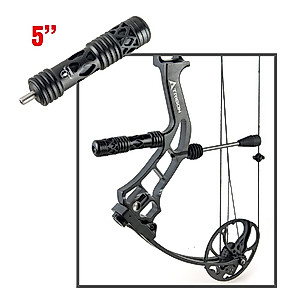 ZSHJGJR Archery Bow Stabilizer Balance Bar Rod 5” / 8” Compound Bow Bow Stabilizer Vibration Damping Shock Absorber for Compound Bow Hunting Shooting Accessories (5 inch, Green camo)