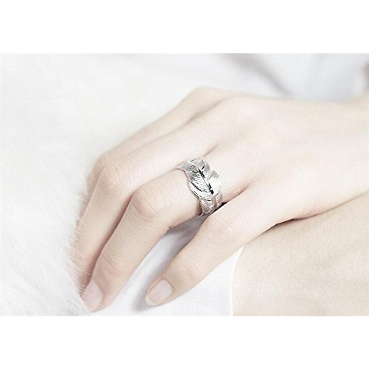 Helen de Lete Simple Style Original Feather From Heaven 925 Sterling Silver Open Ring