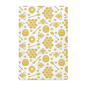 Yellow Bees Honey Baby Crib Sheets Soft Toddler Bed Sheets Breathable Mattress Cover Crib Mattress Sheet for Baby Gifts Girls Stroller Bed Mattress, 52 * 28 * 9in