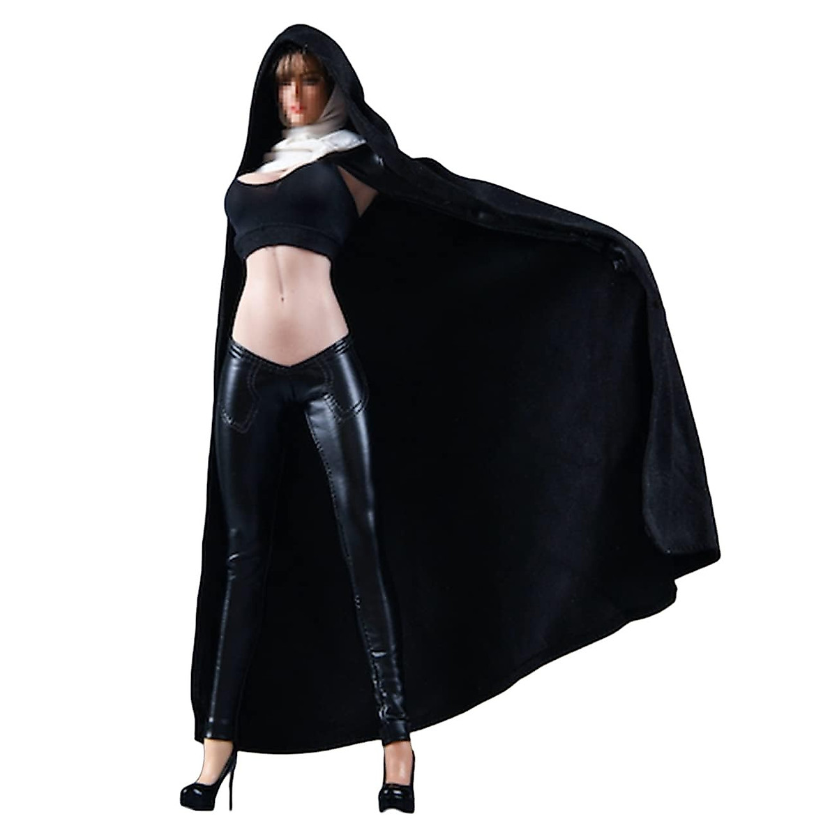HiPlay 1/6 Scale Female Figure Doll Clothes, Cloak+Mask+Necklace+Top+Pants+Shoes Costume Full Set for 12 inch Female Action Figure Phicen/TBLeague CM167(B)