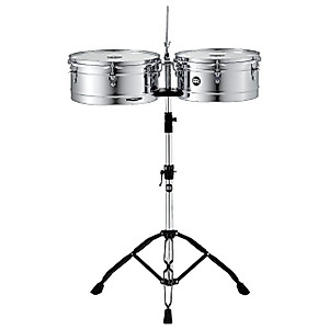 Meinl Percussion HT1314CH Headliner Series Steel Timbales With Chrome Finish and Stand