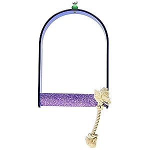 Penn-Plax Bird Life Cement & Acrylic Swing – Great for Parrots, Macaws, Cockatoos, African Greys, and Other Large Birds – Large – Assorted Colors, 10.5" x 15" (BA273)