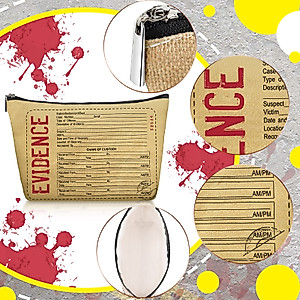 Oudain 4 Pcs Evidence Bags Evidence Makeup Bag Evidence Pencil Bag Novelty Zipper Pouch True Crime Bags for Women Office