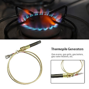 Thermopile Generator,750 Millivolt Temperature Resistance Replacement Thermopile Generator,24'' Long Fireplace Replacement Parts,Fireplace & Stove Accessory,for Gas Fireplace/Gas Grills/Gas Boilers