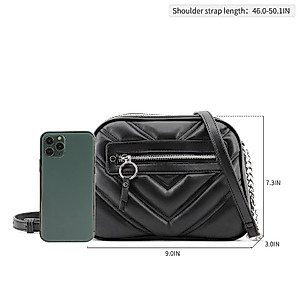 MAXWISE Women Zipper Pocket Crossbody Bag Shoulder Purse Fashion Travel Bag with Multi Pockets (Black)