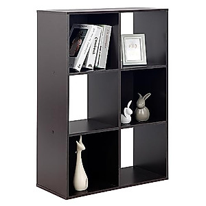 PACHIRA E-Commerce US 6 Cube Storage Bookcase, Unit Shelf, Closet Cabinet, Bookshelf Organizer Rack in Living Room, Bedroom, Study, Dark Brown