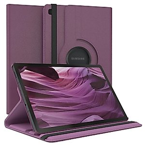 Vultic Rotating Case for Samsung Galaxy Tab A8 10.5 2022 [X200/X205/X207], 360 Degree Stand [Auto Sleep/Wake] Flip Leather Smart Tablet Cover (Purple)