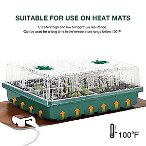 HOXHA 8 Pack Seed Starter Tray Kit, 384 Cell Indoor Seedling Starting Trays with Humidity Dome Base Mini Greenhouse Plant Germination Set for Seeds Growing, 8 Pack 48 Cell