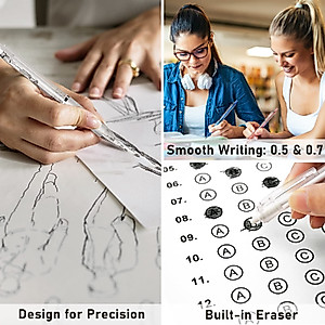 Four Candies Mechanical Pencil Set with Case, 6PCS Aesthetic Mechanical Pencils 0.5 & 0.7mm with 360PCS HB Lead Refills, 3PCS Erasers, 9PCS Eraser Refills for writing, drawing and sketching