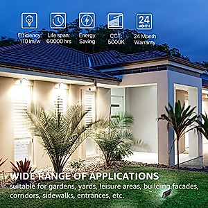 HYPERLITE 2 Pack 70W LED Flood Light Outdoor with Knuckle Mount 5000K 7,700Lm IP65 Waterproof LED Security Lights for Yard Garden Garage UL Listed