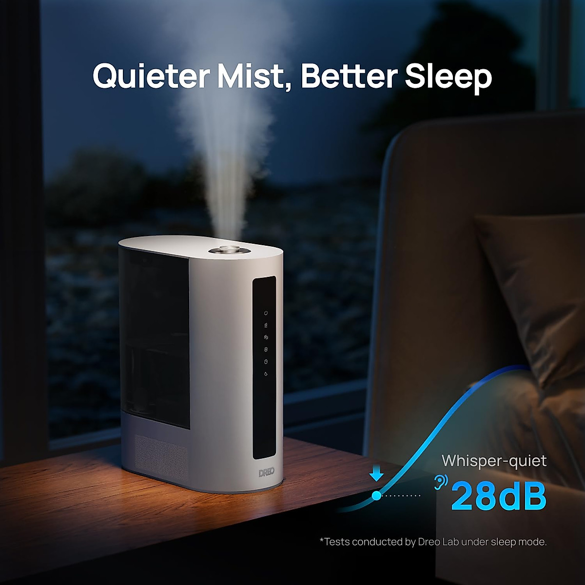Dreo 6L Humidifier Large Room, Warm & Cool Mist Humidifiers for Bedroom, 60H Runtime, 12H Timer, Top Fill, Oil Diffuser, Humidity Indicator Light, Baby, Plants, Easy Clean, HM713