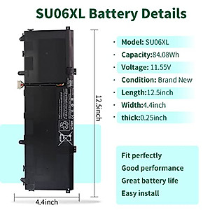 DMKAOLLK 84.08WH SU06XL L29184-005 Battery for HP Spectre X360 Convertible 15-df1033dx 15-df1043dx 15-df0013dx 15-df0033dx 15- df0xxx 15-df1xxx 15t-df000 15-DF 15T-DF Series L29048-271 SU06084XL