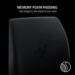 Razer Lumbar Cushion Lumbar Support for Gaming Chair: Fully-Sculpted Lumbar Curve - Memory Foam Padding - Wrapped in Plush Black Velvet