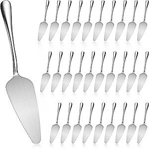 Baderke 30 Pcs Pie Server Stainless Steel Cake Pie Pastry Server Rustic Cake Server Professional Pie Spatula Pie Serving Utensil for Pizza Dessert Cheese Cutting, 9 Inches, Silver