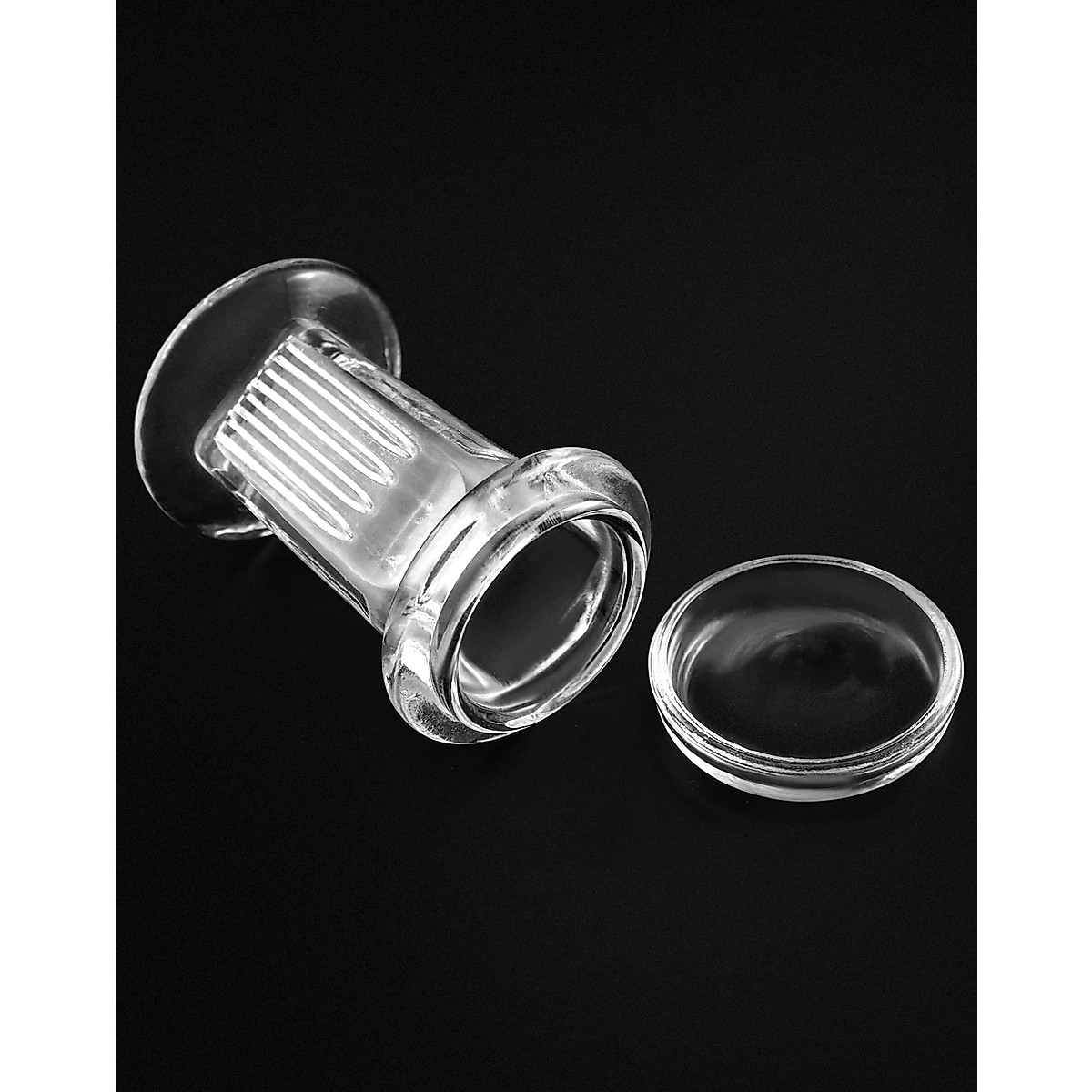 QWORK Coplin Staining Jar, 5 Slide Capacity 60 ml Glass Staining Tank