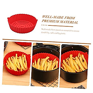 UPKOCH Air Fryer Pan Round Baking Pan Air Fittings Cake Baking Pans Reusable Air Fryer Pot Mat Air Fryer Baking Tray Oven Liner for Oven Bottom Air Fryer Silicone Liner Kitchen Supplies