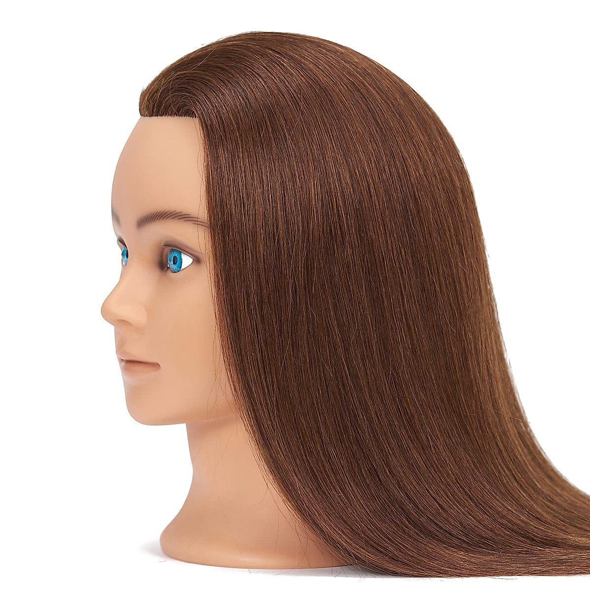 Traininghead 20-22" 100% Human hair Mannequin head Training Head Cosmetology Manikin Head Doll Head with free Clamp …