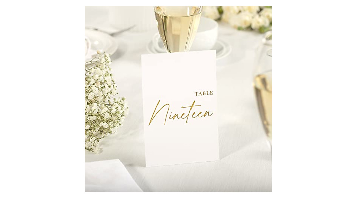 Elegant Gold Wedding Table Numbers - Set of 30