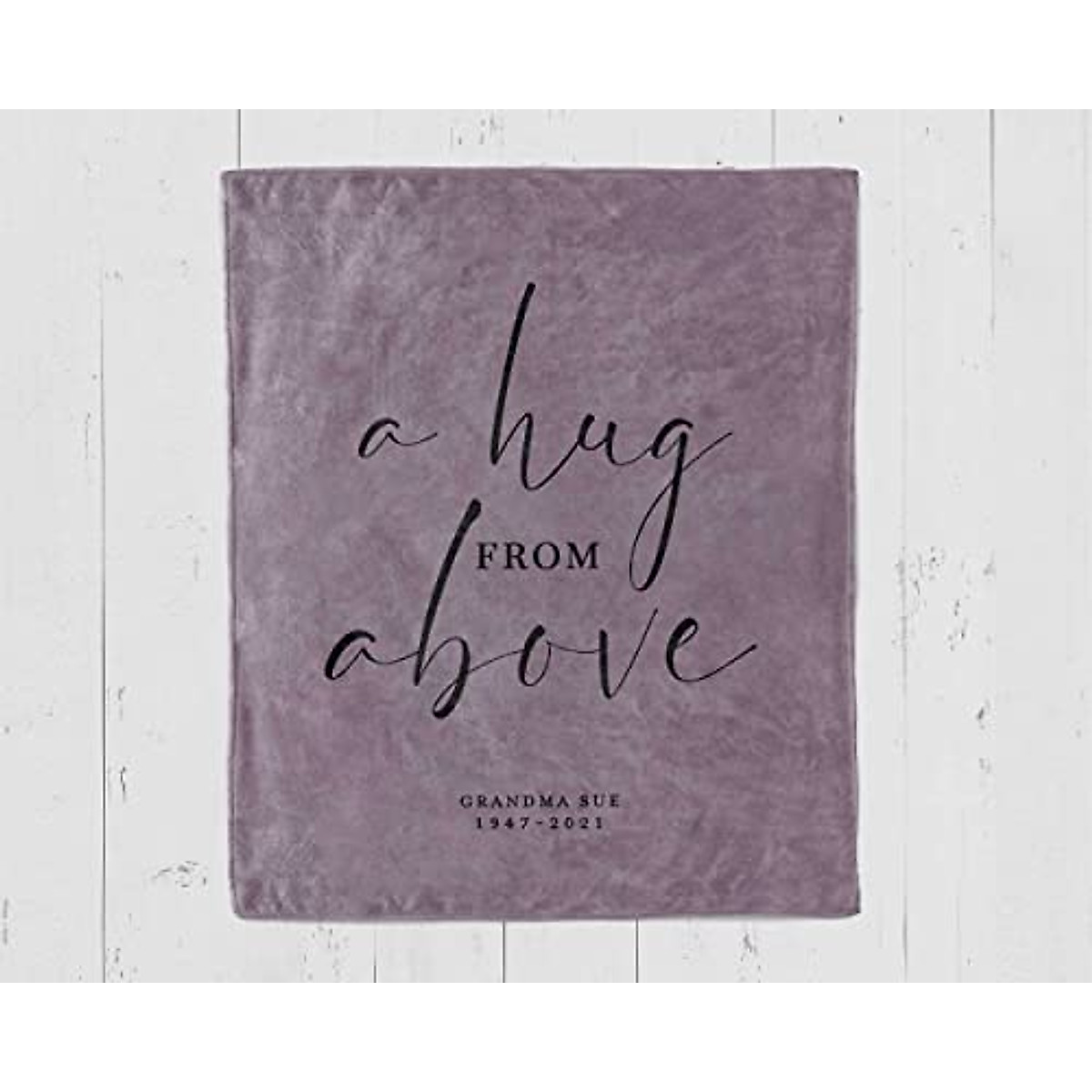 Mini Chic Personalized A Hug from Above Blanket, Husband in Heaven Sympathy Blankets and Throws, Gift for Widow from Husband, Bereavement Gifts Loss of Husband