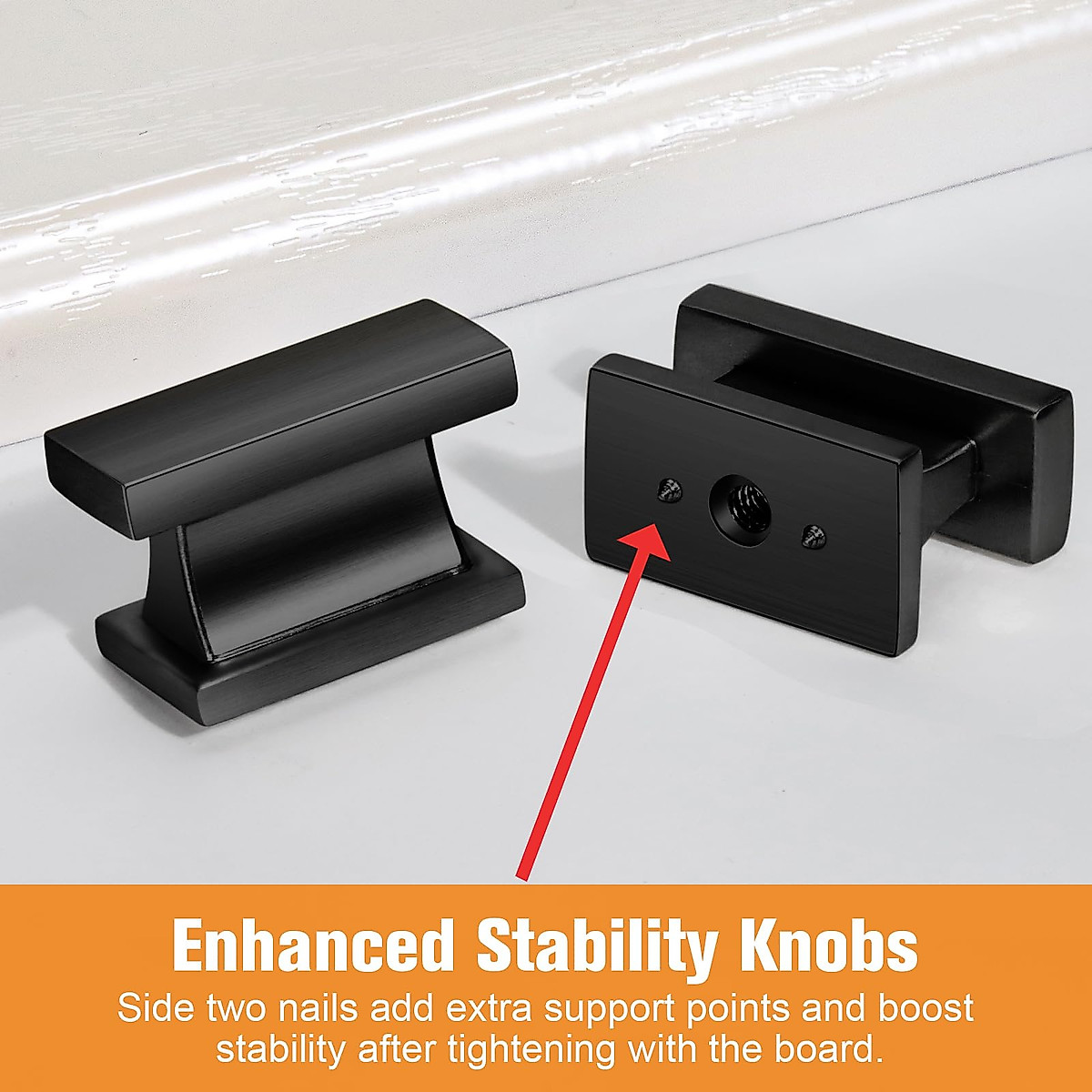 VEHCIL 20 Pack Square Matte Black Cabinet Knobs Black Drawer Dresser Knobs Cabinet Handles for Cupboard Closet Bathroom Kitchen Cabinet Hardware,Solid Zinc Alloy