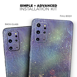 DesignSkinz Unfocused Multicolor Gold Sparkle Protective Vinyl Decal Wrap Skin Cover Compatible with The Samsung Galaxy S20 (Screen Trim & Back Glass Skin)