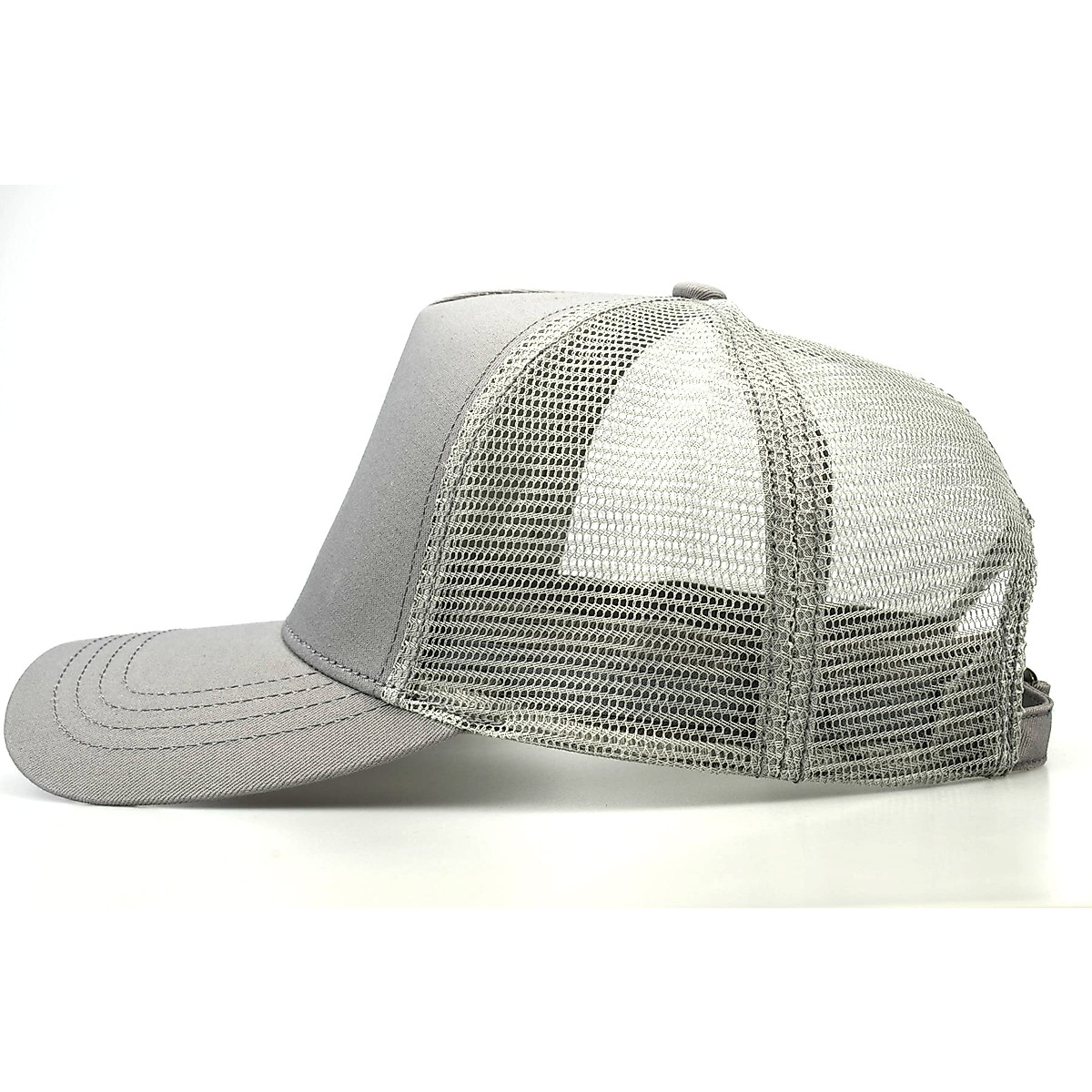 MUNULA Oversize XXL Mesh Trucker Hat Big Head Hats for Men High Crown Baseball Cap Breathable Dad Hat Adjustable 23.6"-25.6" (Gray)