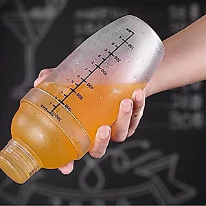 2 Pcs Plastic Cocktail Shaker 700cc / 24 oz Clear Drink Shaker Plastic Bar Tool for Milk Wine Mixing Drink Shaker/Drink Mixer (2, 700ml)