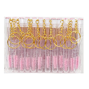 24Pcs Eyelash Extension Aftercare Kits - 12pcs Lash Shampoo Brush Nose Blackhead Facial Cleaning Brush 12PCS Tube Mascara Wands Spoolie With Tube Brush (crystal #1)