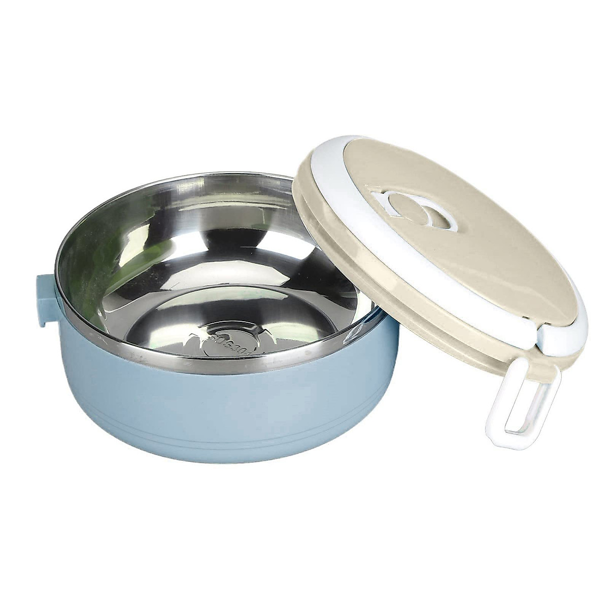 USYFAKGH Thermal Food Box Thermal Lunch Box Stackable Hot Food Insulated Box Stainless Steel Round Lunchbox Sealed Food Containers Vintage Lunch Pale (Green, One Size)