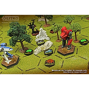 LITKO Premium Printed Mecha Battlefield Terrain Tokens | Compatible with BattleTech | Set of 10 (Variety Pack)