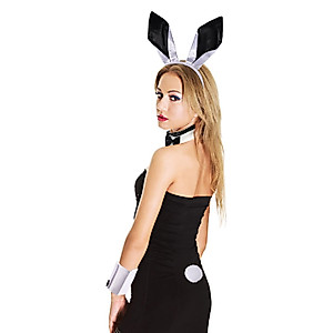 AUUABEARONN 5 Pcs Bunny Costume Set, Rabbit Ear Headband Bow Tie Cuffs Rabbit Tail for Halloween Costume Cosplay Party White