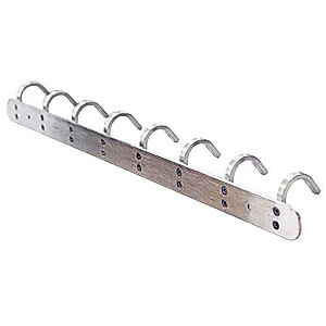 Coat Hook Rack with 8 Square Hooks - Premium Modern Wall Mounted - Ultra durable with solid steel construction, Brushed stainless steel finish, Super easy installation, Rust and water proof