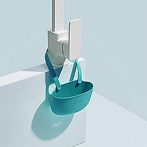 Green Rubber Kitchen Sponge Holder Sink Caddy Sponge Holder Sink Drain Rack Hanging Basket Storage Kitchen Organizer Sink Accessorie TPKP79562