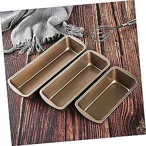 Cabilock 3pcs baking pans loaf pan Practical Toast Pan Toast Baking Mold Home Toast Mold Baking Tool Toast DIY Baking Mold Bread Pan Toast Cooking Mold carbon steel Strip baking tin