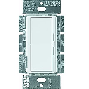 Lutron Diva Electronic Low Voltage Dimmer | 300-Watt, Single-Pole or 3-Way | DVELV-303P-WH, White