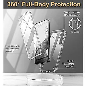 SURITCH for Samsung Galaxy S23+ Plus Clear Case 6.6" (Only), [Built-in Screen Protector] Full Body Protective Hard Shell+Soft TPU Phone Case for Samsung S23 Plus -(Full Clear)