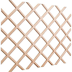 Hardware Resources Wine Storage Lattice Rack - Rustic Wooden Bottle Holder Panel Inserts for Cabinets - Made of Untreated Alder Wood - Beveled Edges, Easy to Assemble, Customizable Capacity - 36x48”