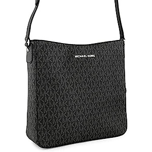 Michael Kors Jet Set Large Messenger Bag Crossbody Black MK Signature