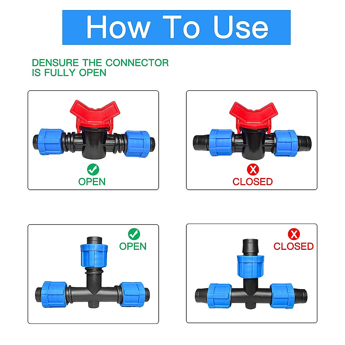 JTooloife 12 Pieces Drip Irrigation Elbow 1/2 Inch Universal Adapter Drip Tubing Fittings Connector Barbed Locking Fitting Fits Most 16-17mm Drip Tape and Tubing (12, Elbow)