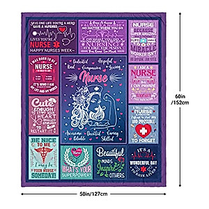 Nurse Gifts for Women, Nurse Practitioner Gifts, Gifts for Nurses Blanket 60"x50", Nurse Week Gifts, School Nursing Student Gifts, RN Gifts for Nurses, Nurse Birthday Retirement Graduation Gifts Ideas