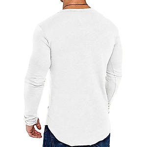 COOFANDY Men 2 Pack Fitted Muscle T Shirt Gym Workout Athletic Long Sleeves Tee Black/White